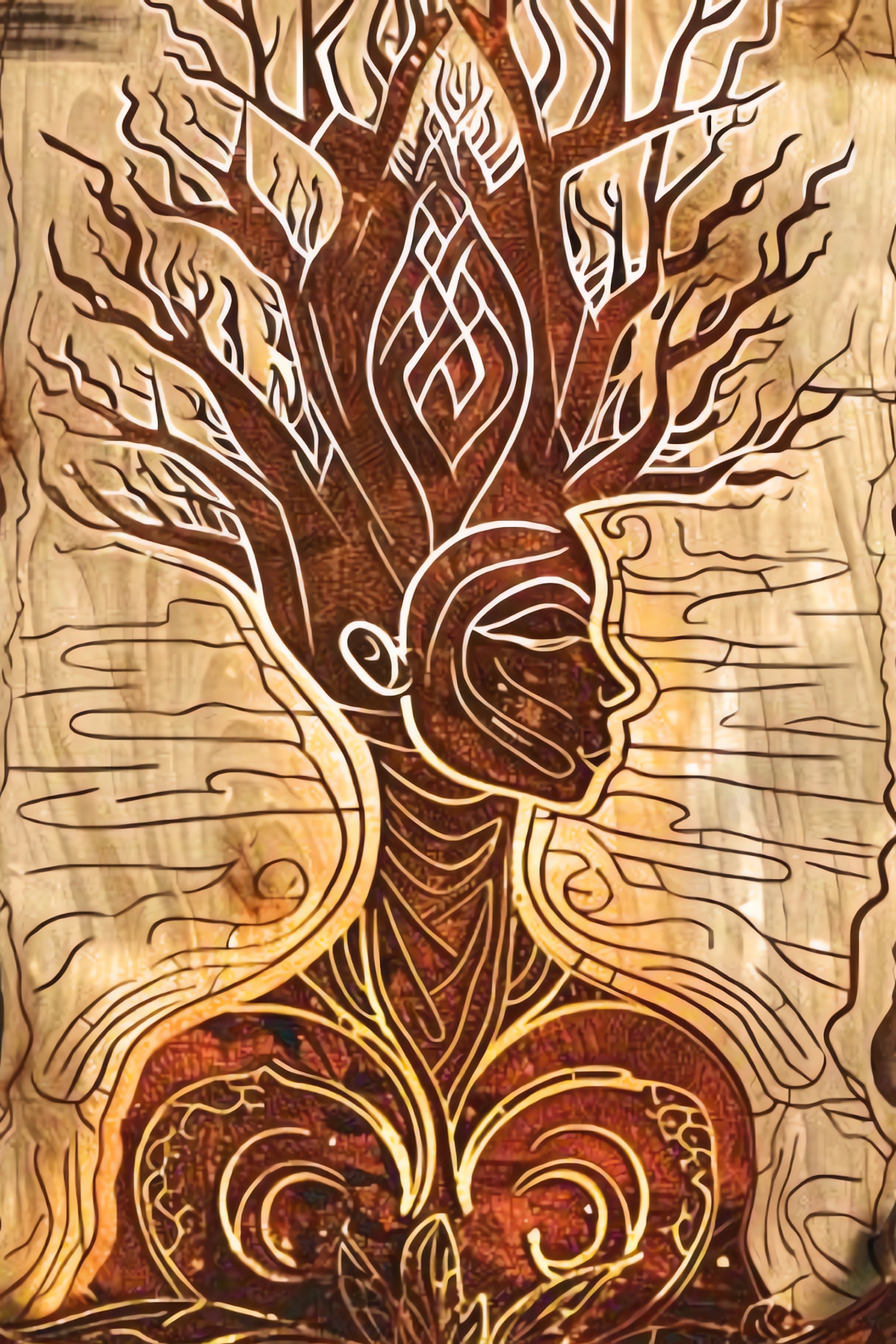 Mother Earth Goddess Art Print, Gaia Goddess, Altar Goddess Poster ...