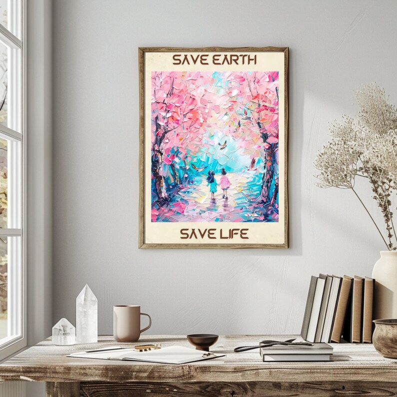 Save Earth Save Life Poster- Poster on Save Earth With Slogan- Digital Print - Earth Lover- Save ...