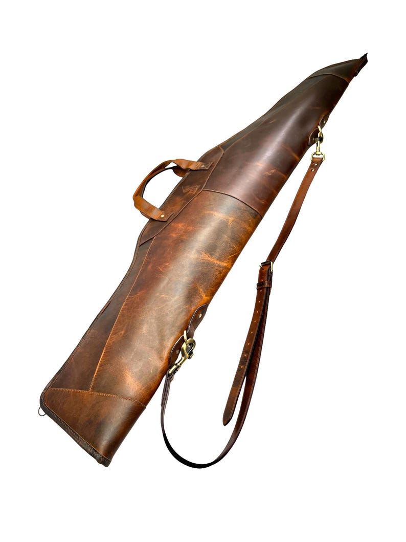 Leather Rifle Scabbard, Luxury Shotgun Slip Case, 50" Western Brown ...