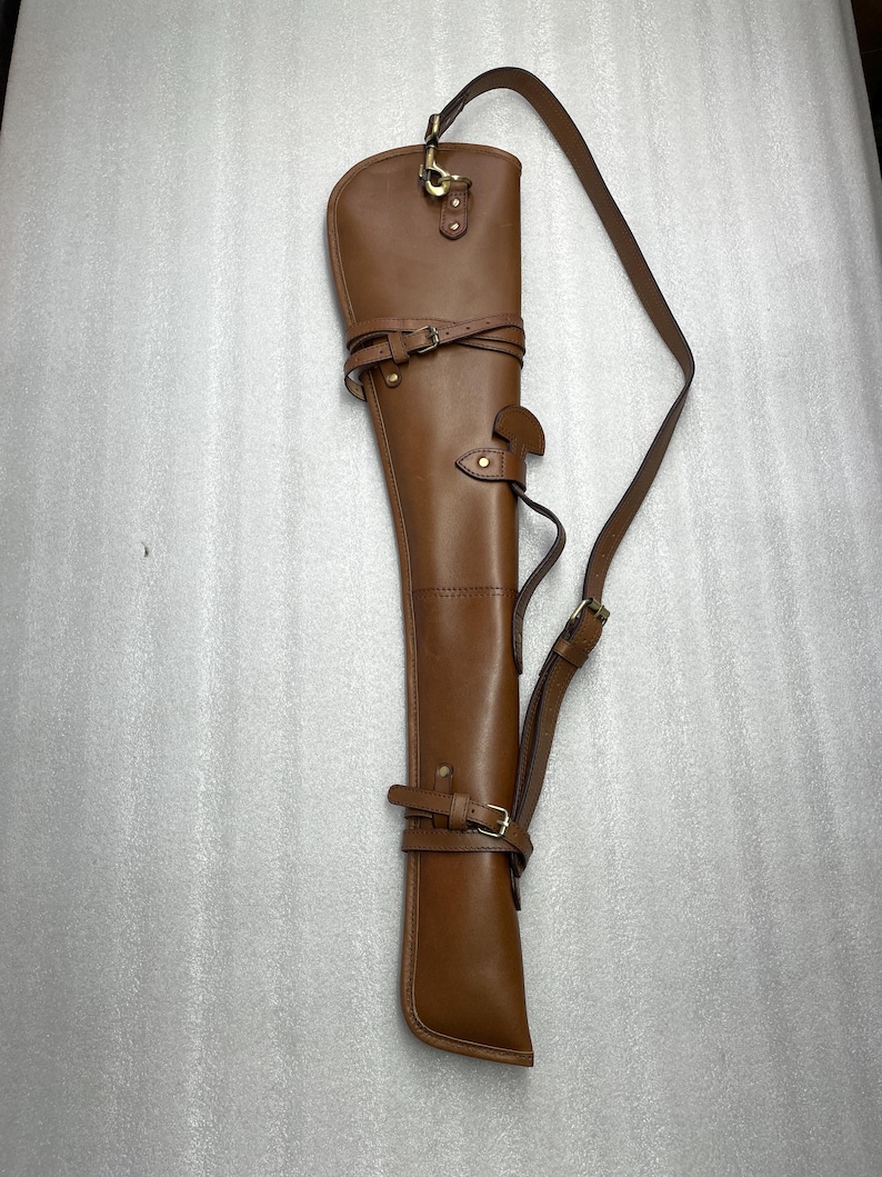 33" Western Rifle Scabbard - Leather Rifle Scabbard With Fur Lining ...