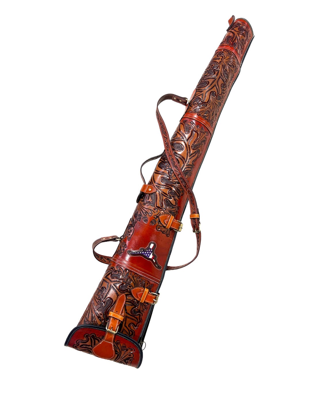 Hand Tooled Leather Rifle Scabbard – Buffalo Leather Shotgun Case 50 ...