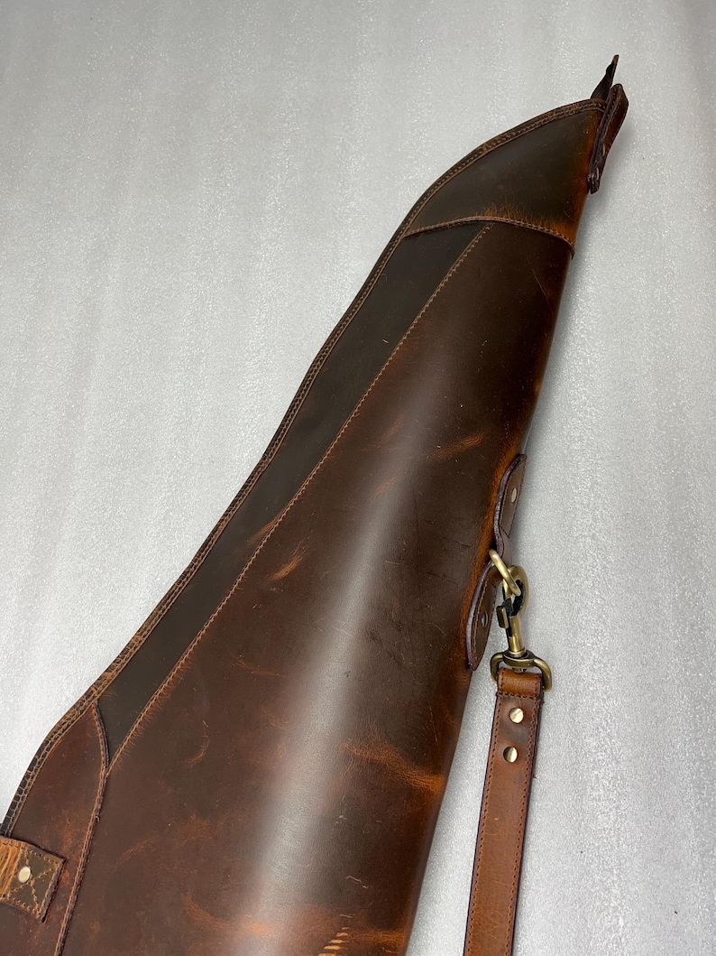 Leather Rifle Scabbard, Luxury Shotgun Slip Case, 50" Western Brown ...