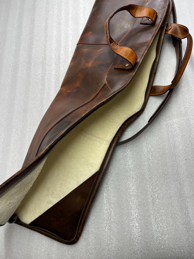 Leather Rifle Scabbard, Luxury Shotgun Slip Case, 50" Western Brown ...