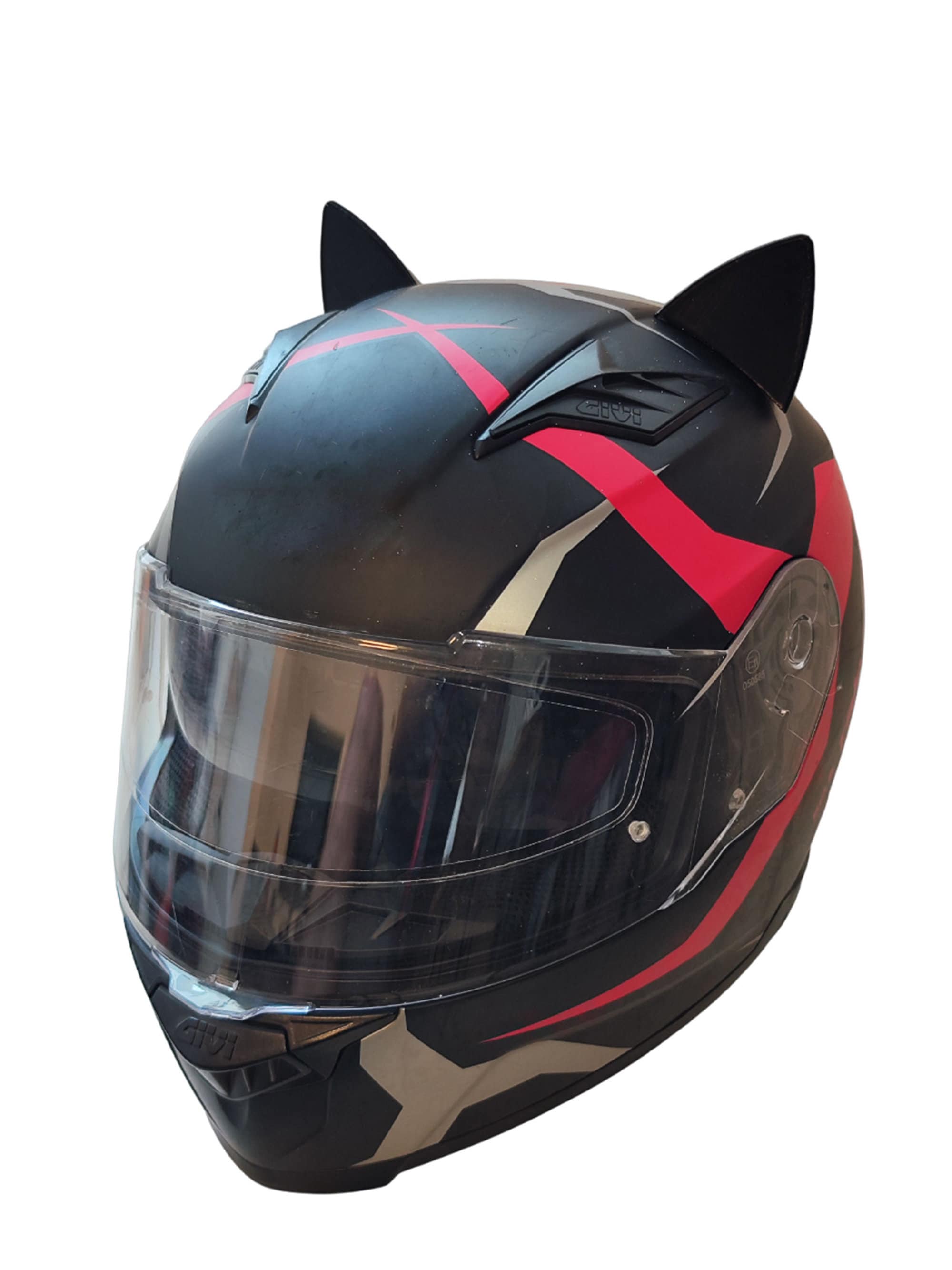 Helmet Cat Ears and Windless Cat Ears Set Black Ear Helmet Decorations ...