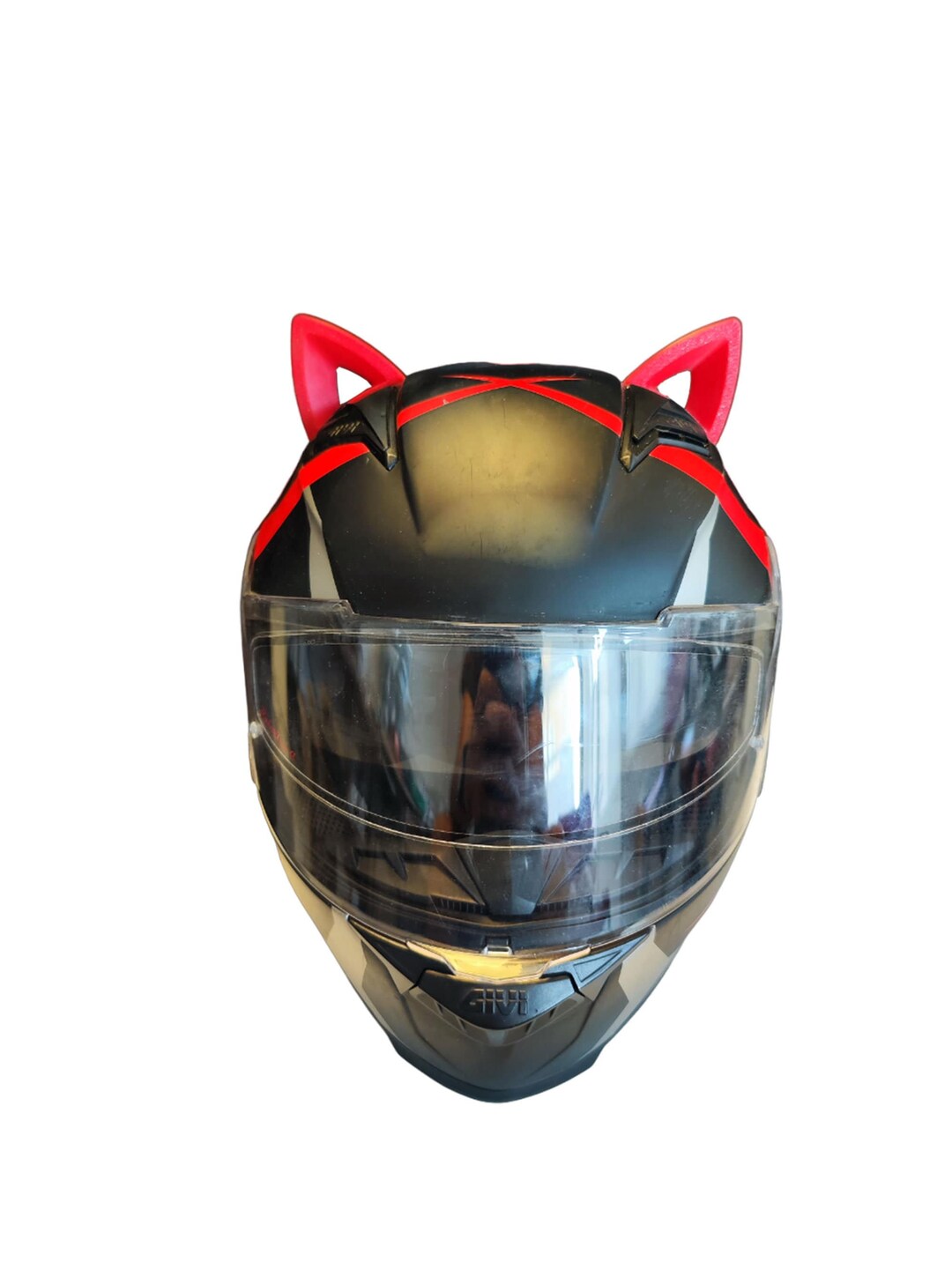 Helmet Cat Ears Windless Red Ear Helmet Decorations, Ear Motorcycle ...
