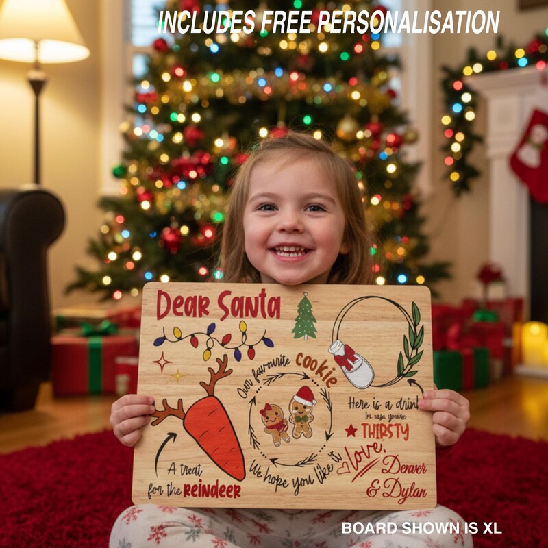 Wooden Santa Snack Plate - Etsy UK