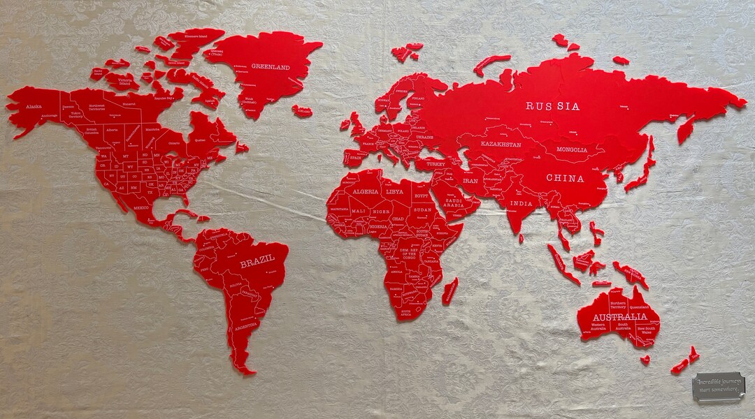 Acrylic Map of the World, Acrylic Wall Art, World Map - Etsy