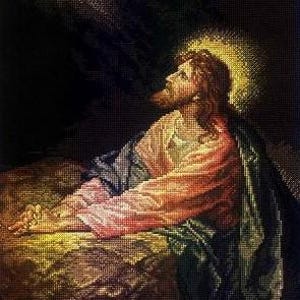 JESUS CHRIST Praying in the Gethsemane Cross Stitch Pattern DMC Colors ...