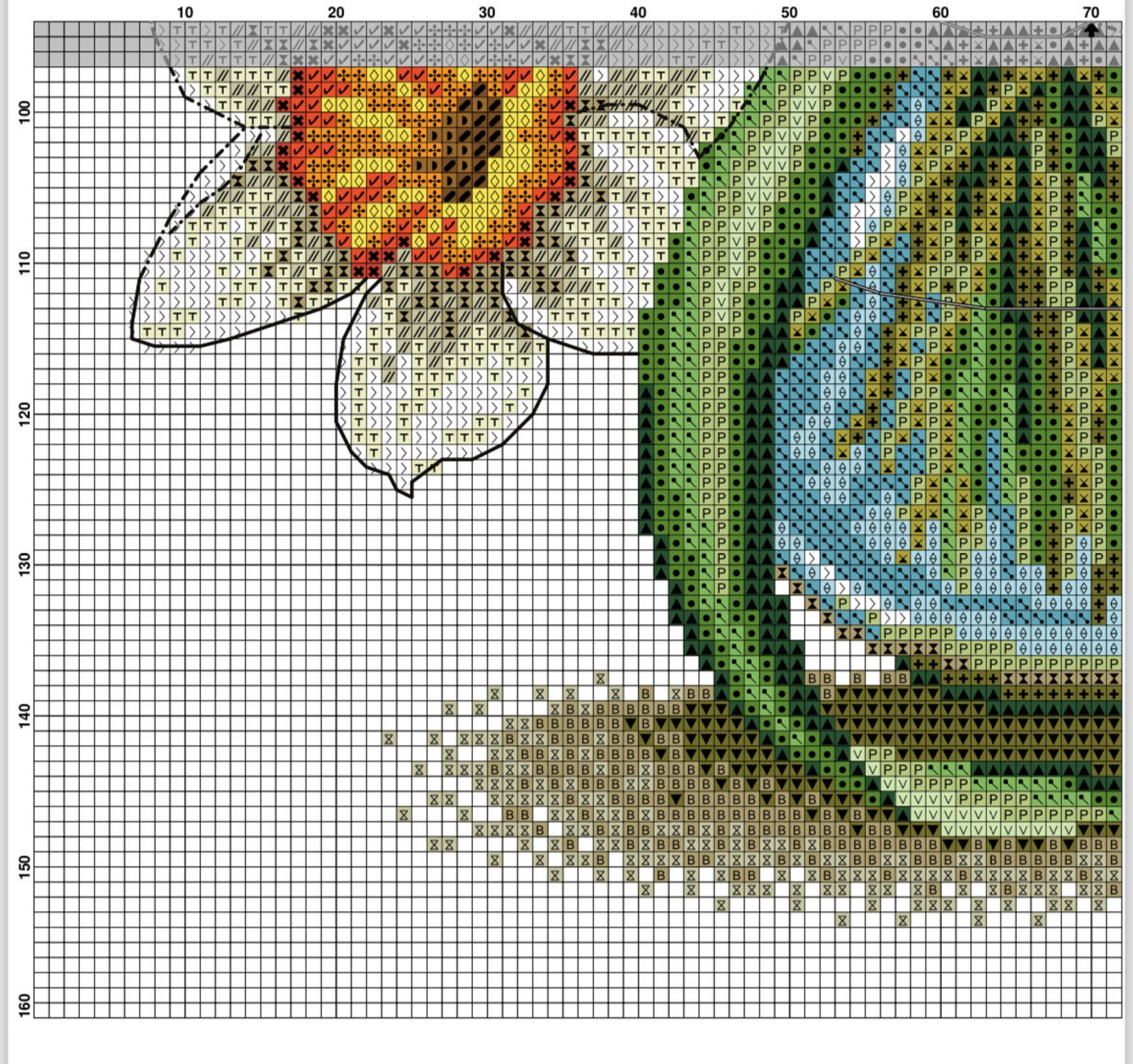 Potted Daffodils Flowers Cross Stitch Pattern DMC Colors Legend PDF ...