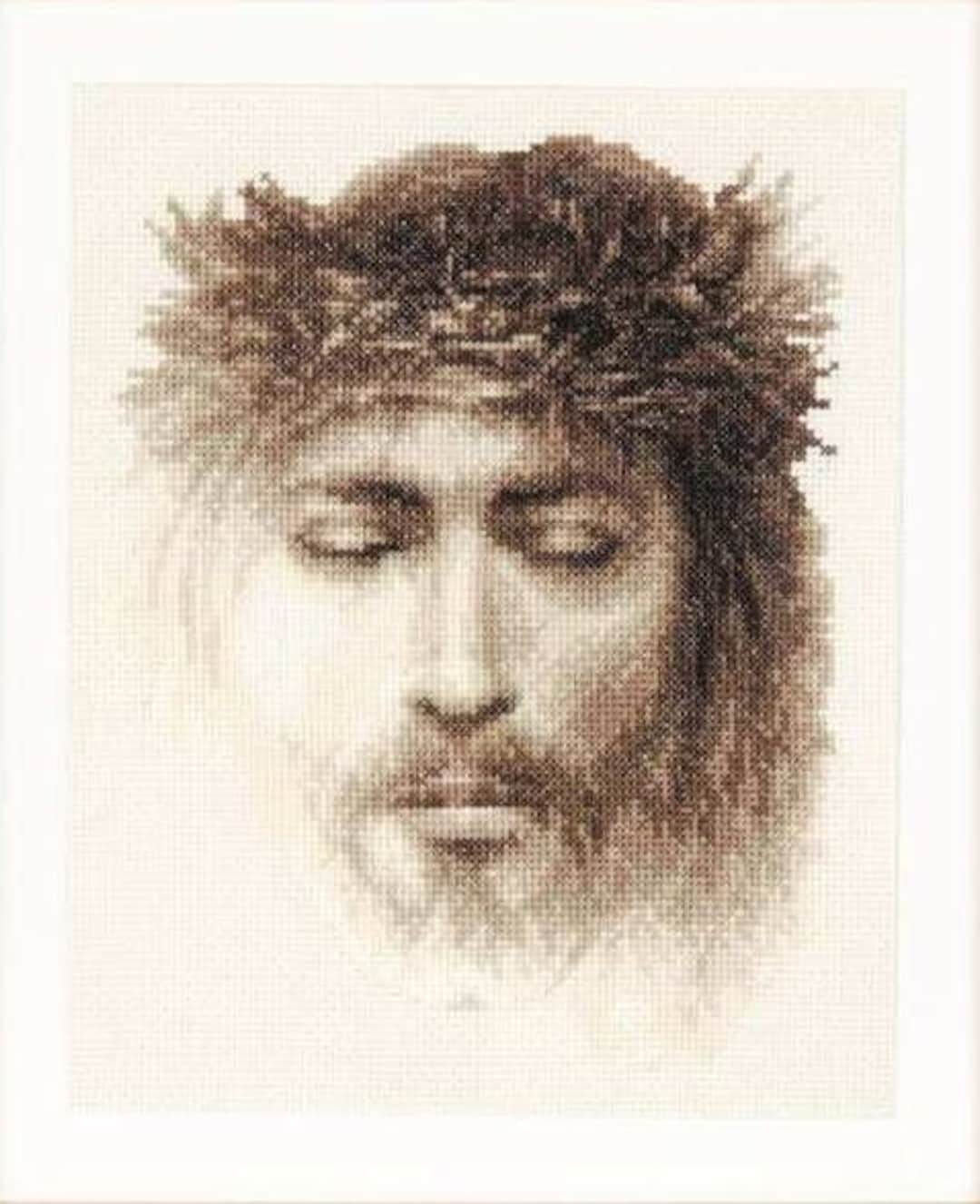 JESUS CHRIST Face Passion Cross Stitch Pattern DMC Colors - Etsy Australia