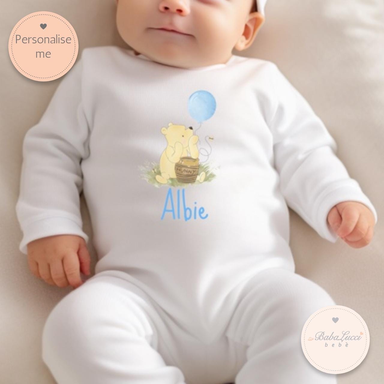 Personalised Winnie the Pooh Baby Clothes, New Baby Boy Gift, Baby ...