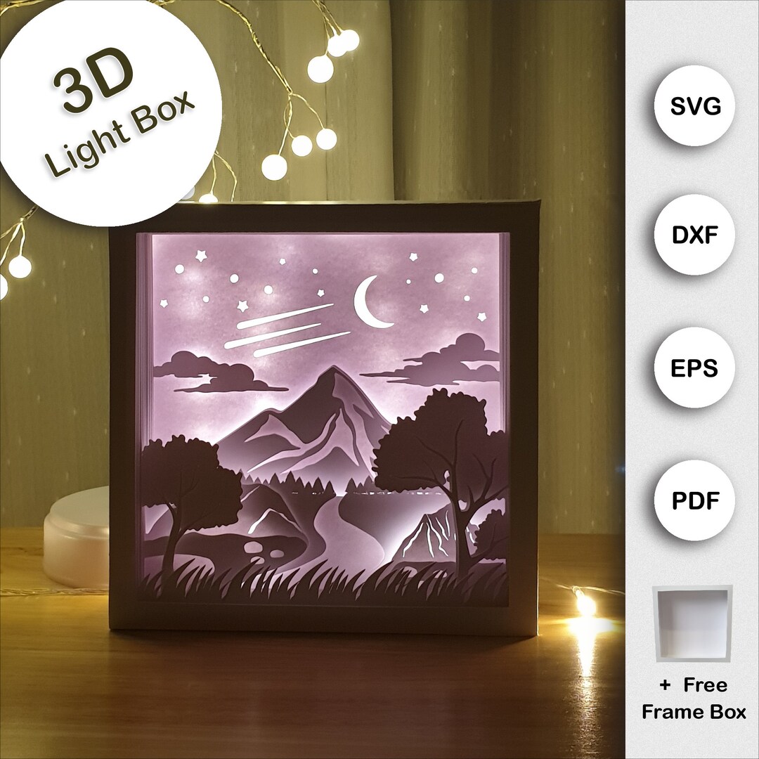 3D Light Box SVG Shadow Box, Multilayer SVG, 3d Layered Svg, Cricut ...