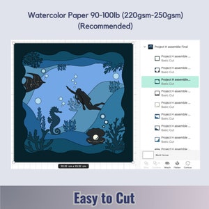 3D Shadow Box, Ocean Svg, Paper Crafts, Multilayer SVG, Card Box Model ...