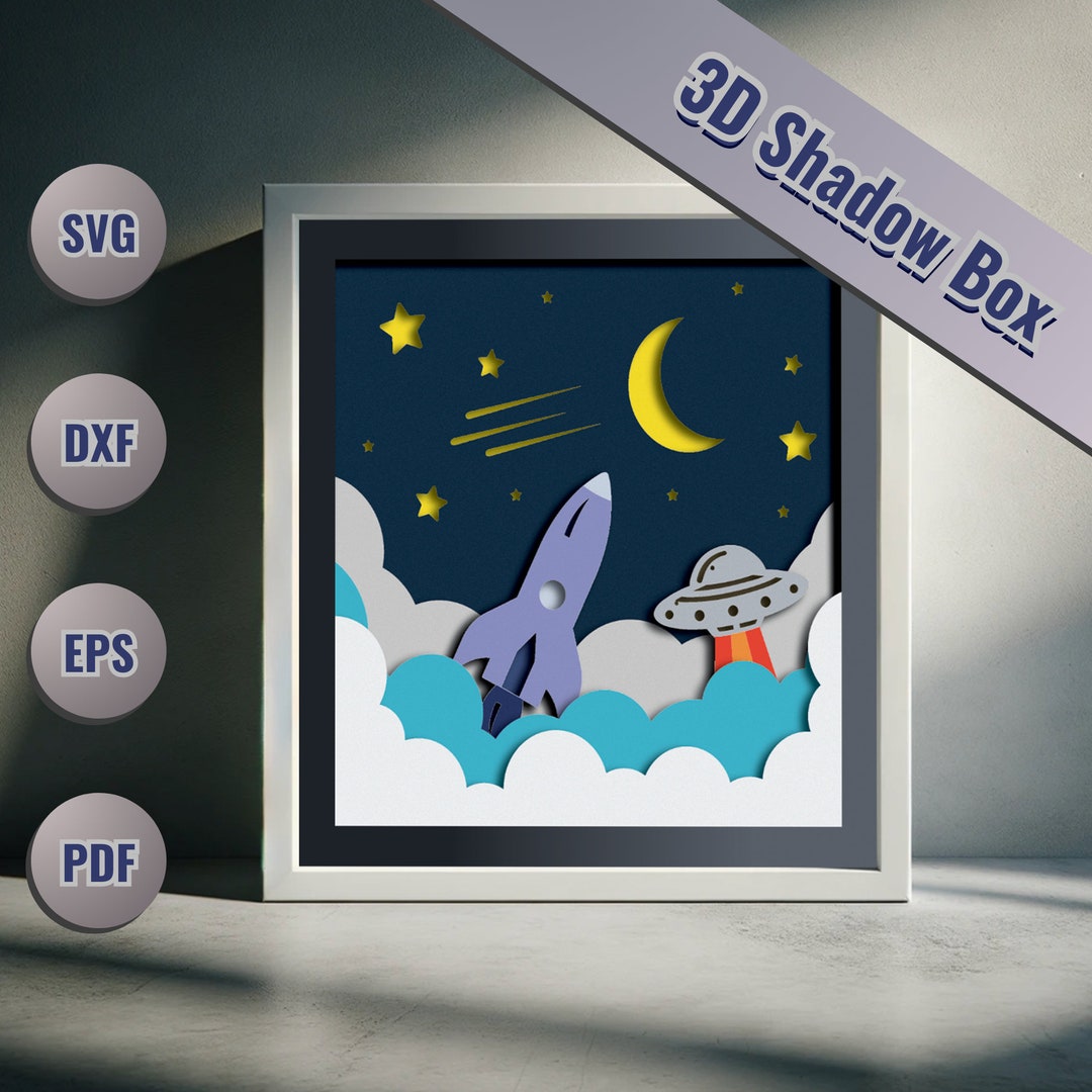 3D Shadow Box, Paper Crafts, Multilayer SVG, Card Box Model, SVG ...