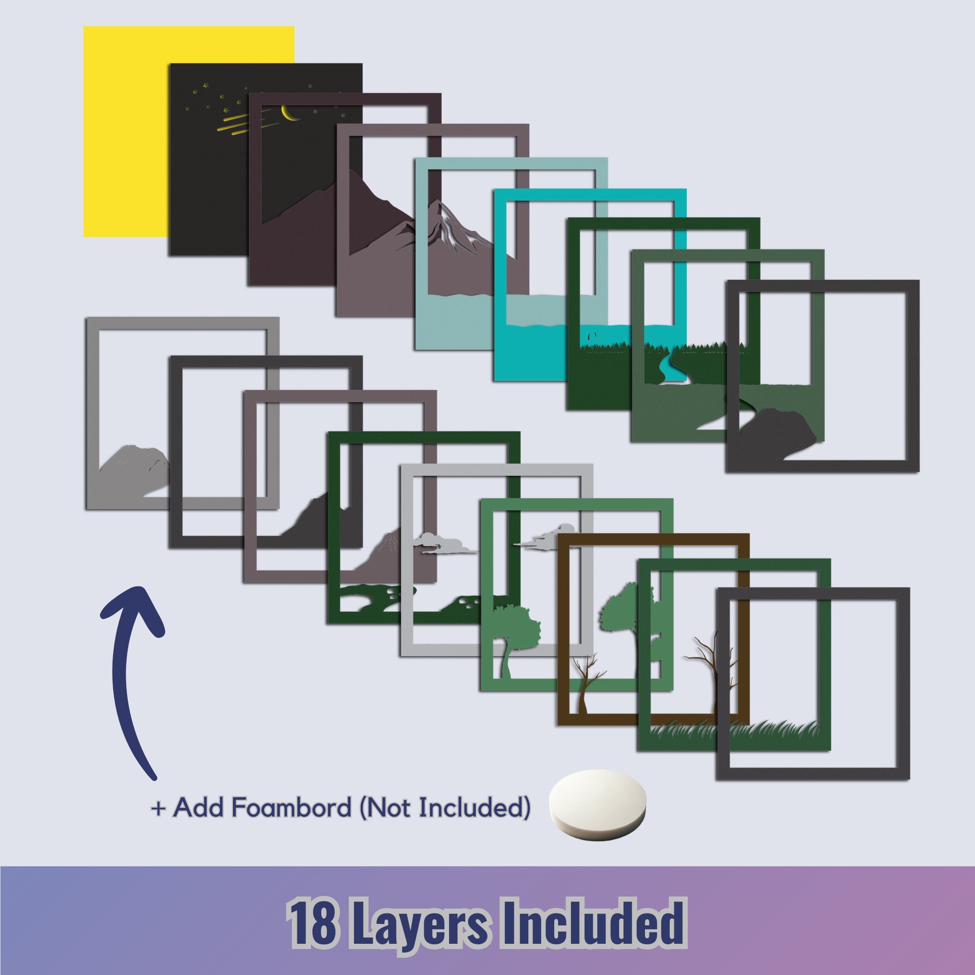 3D Shadow Box Multilayer SVG, Shadow Box, Paper Model, Paper Crafts ...