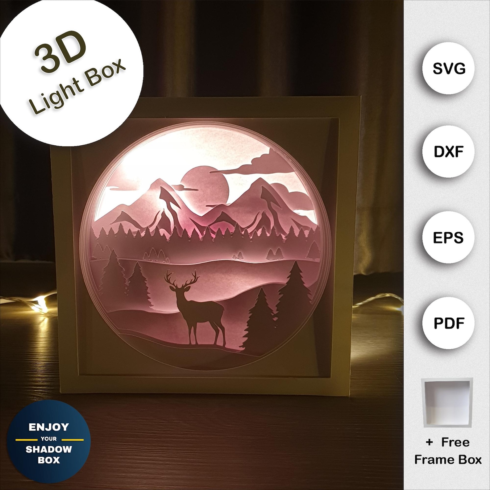 3D Light Box - Layered Paper Art, Light Box, Shadow Box, Multilayer SVG ...