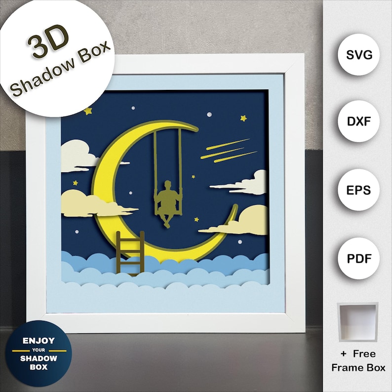 3D Paper Cut Shadow Box Template, Paper Craft, Paper Model, Cricut ...
