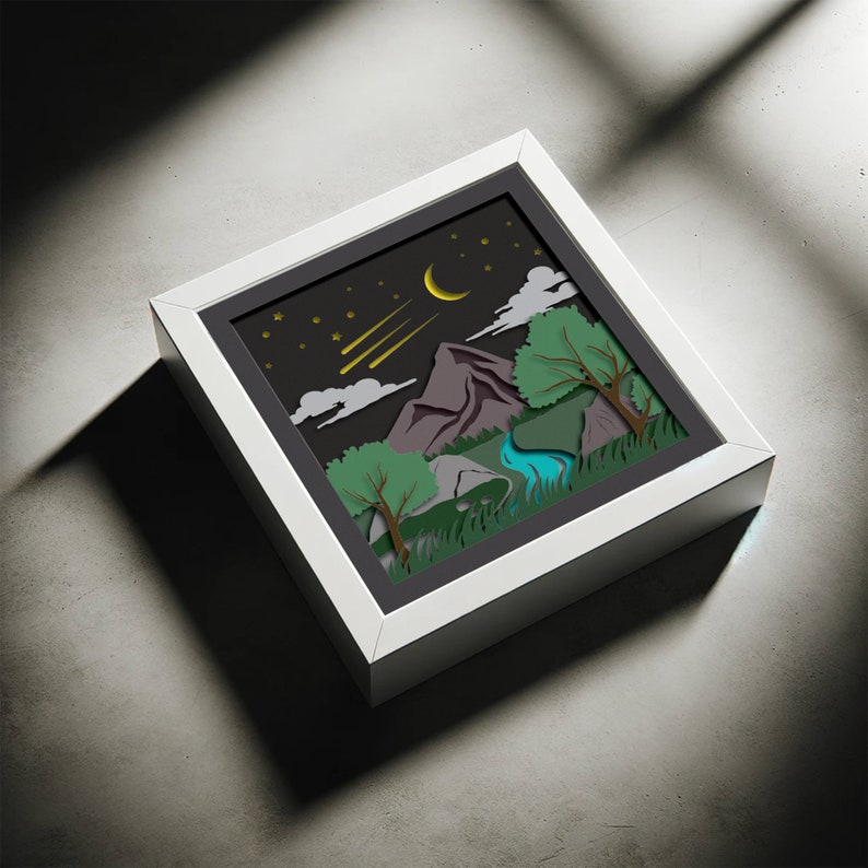 3D Shadow Box Multilayer SVG, Shadow Box, Paper Model, Paper Crafts ...