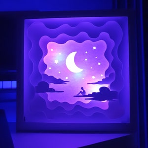 3D Light Box, Shadow Box SVG for Cricut Projects, Layered Paper Art ...