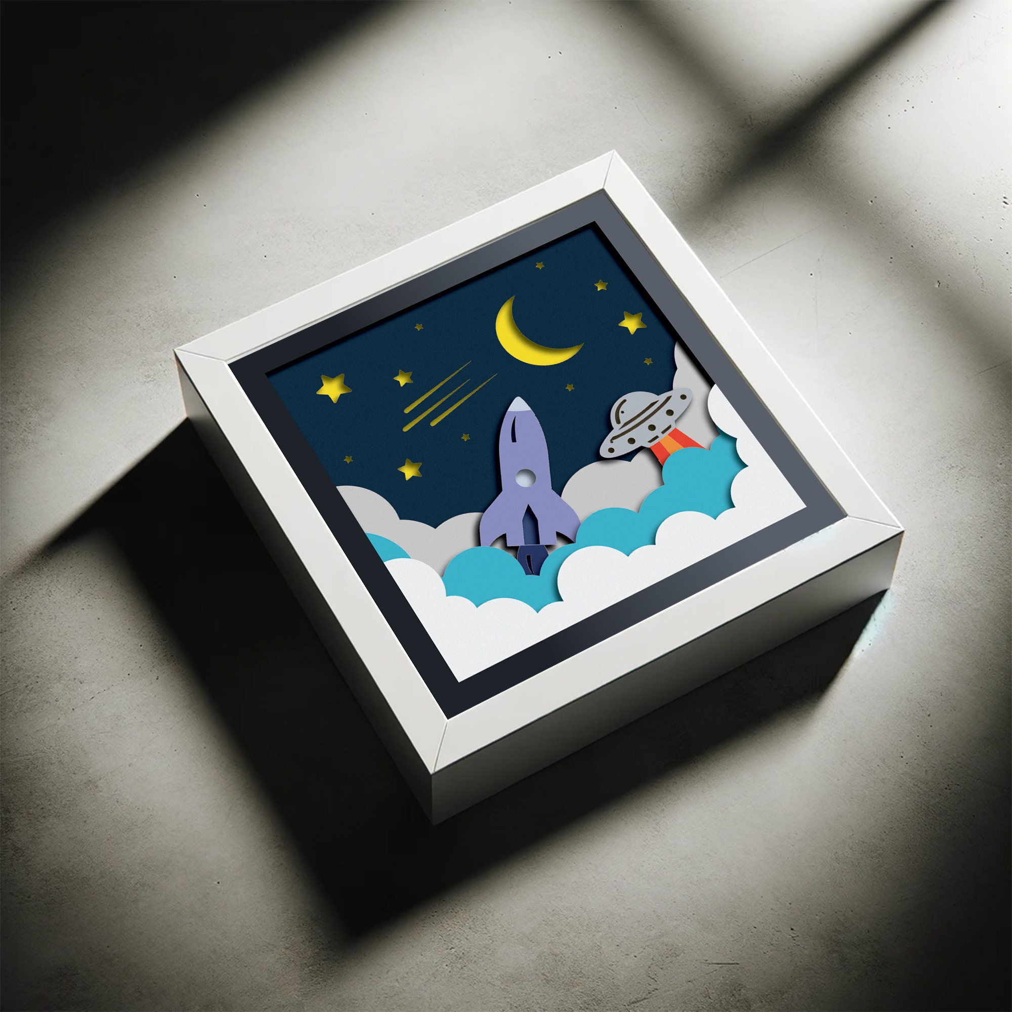 3D Shadow Box, Paper Crafts, Multilayer SVG, Card Box Model, SVG ...