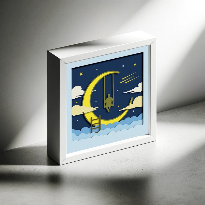3D Paper Cut Shadow Box Template, Paper Craft, Paper Model, Cricut ...