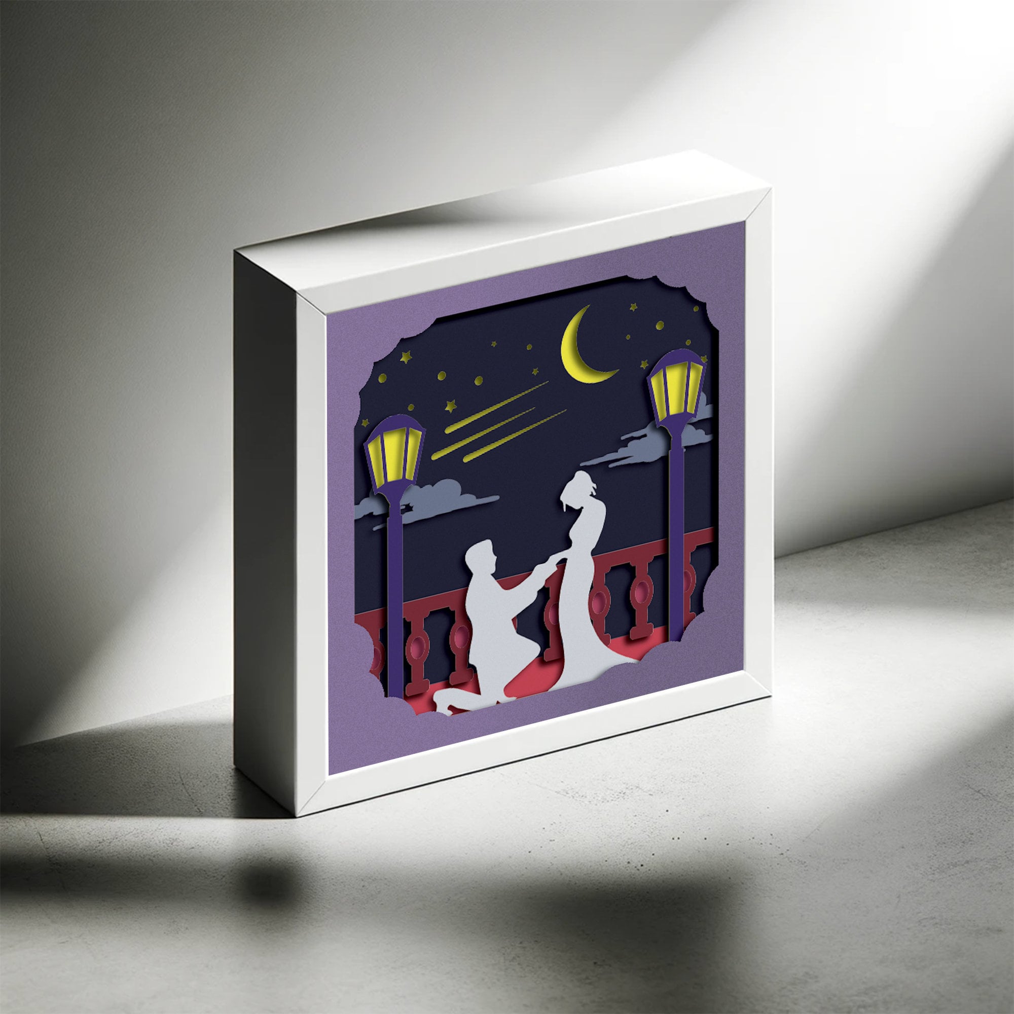 3D Shadow Box, Paper Crafts Cricut, SVG Cardstock Template, Layered ...