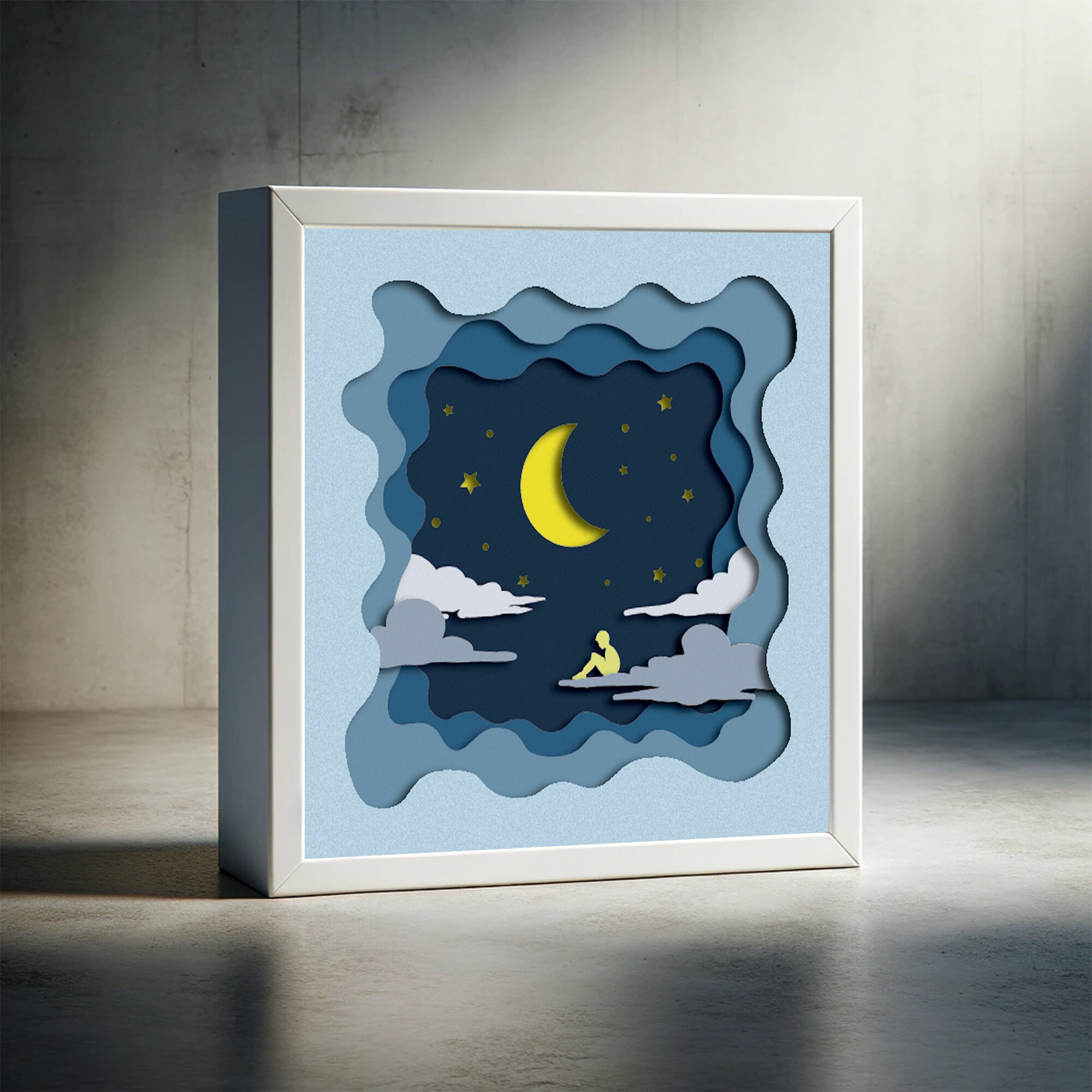 3D Shadow Box, Paper Crafts, Card Box Model, Layered Svg, Paper Cut ...