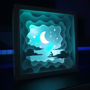 3D Light Box, Shadow Box SVG for Cricut Projects, Layered Paper Art ...
