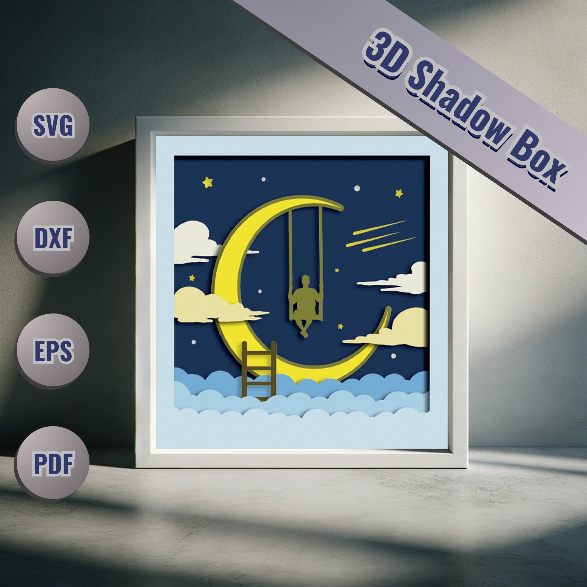 3D Paper Cut Shadow Box Template, Paper Craft, Paper Model, Cricut ...