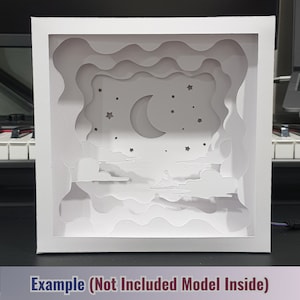 3D Frame Box, 3d Papercraft, Paper Crafts, Card Box Model, 3d Paper Svg ...
