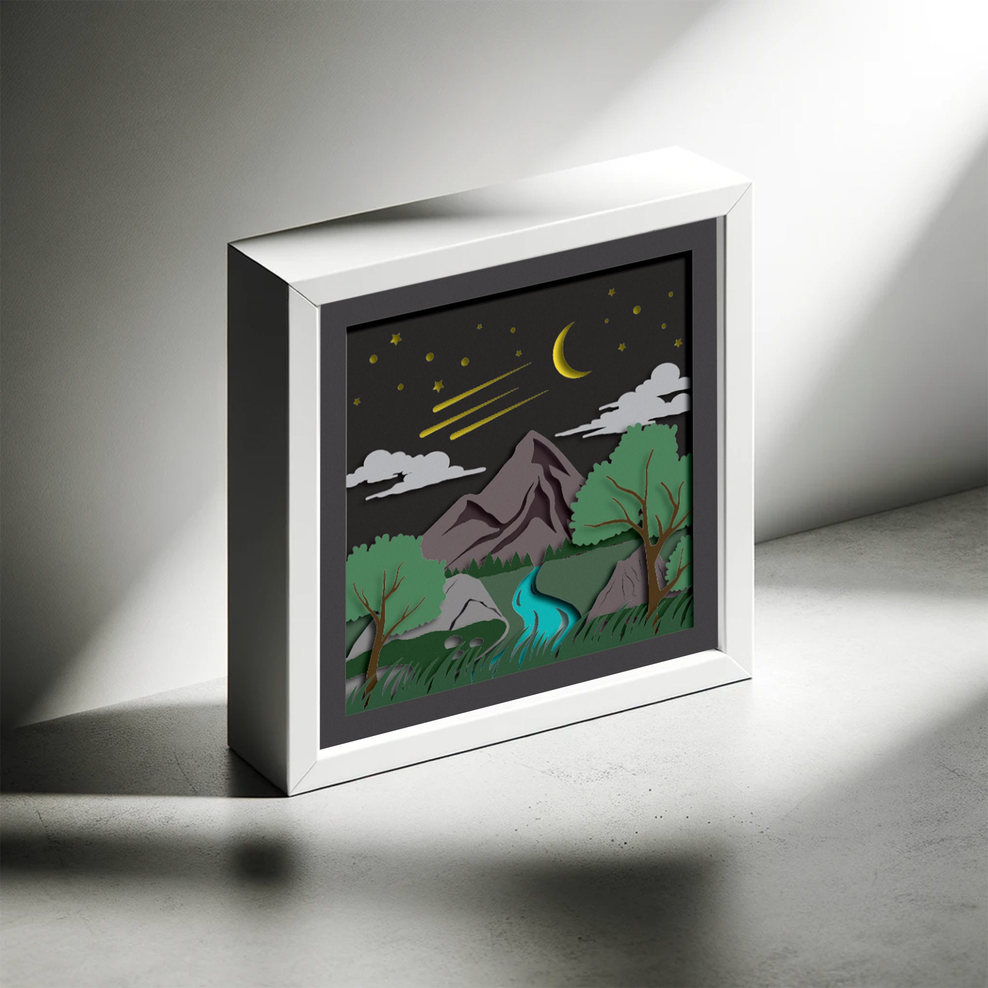 3D Shadow Box Multilayer SVG, Shadow Box, Paper Model, Paper Crafts ...