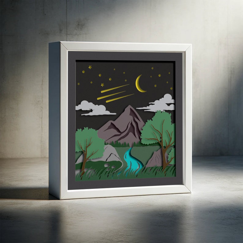 3D Shadow Box Multilayer SVG, Shadow Box, Paper Model, Paper Crafts ...