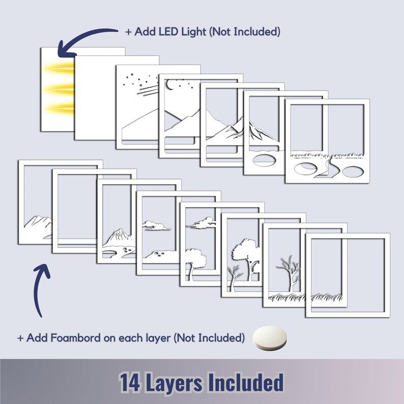 3D Light Box SVG Shadow Box, Multilayer SVG, 3d Layered Svg, Cricut ...