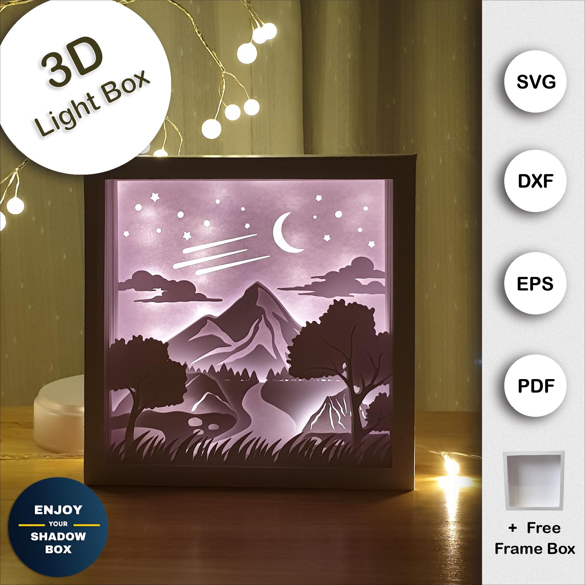 3D Light Box SVG Shadow Box, Multilayer SVG, 3d Layered Svg, Cricut ...