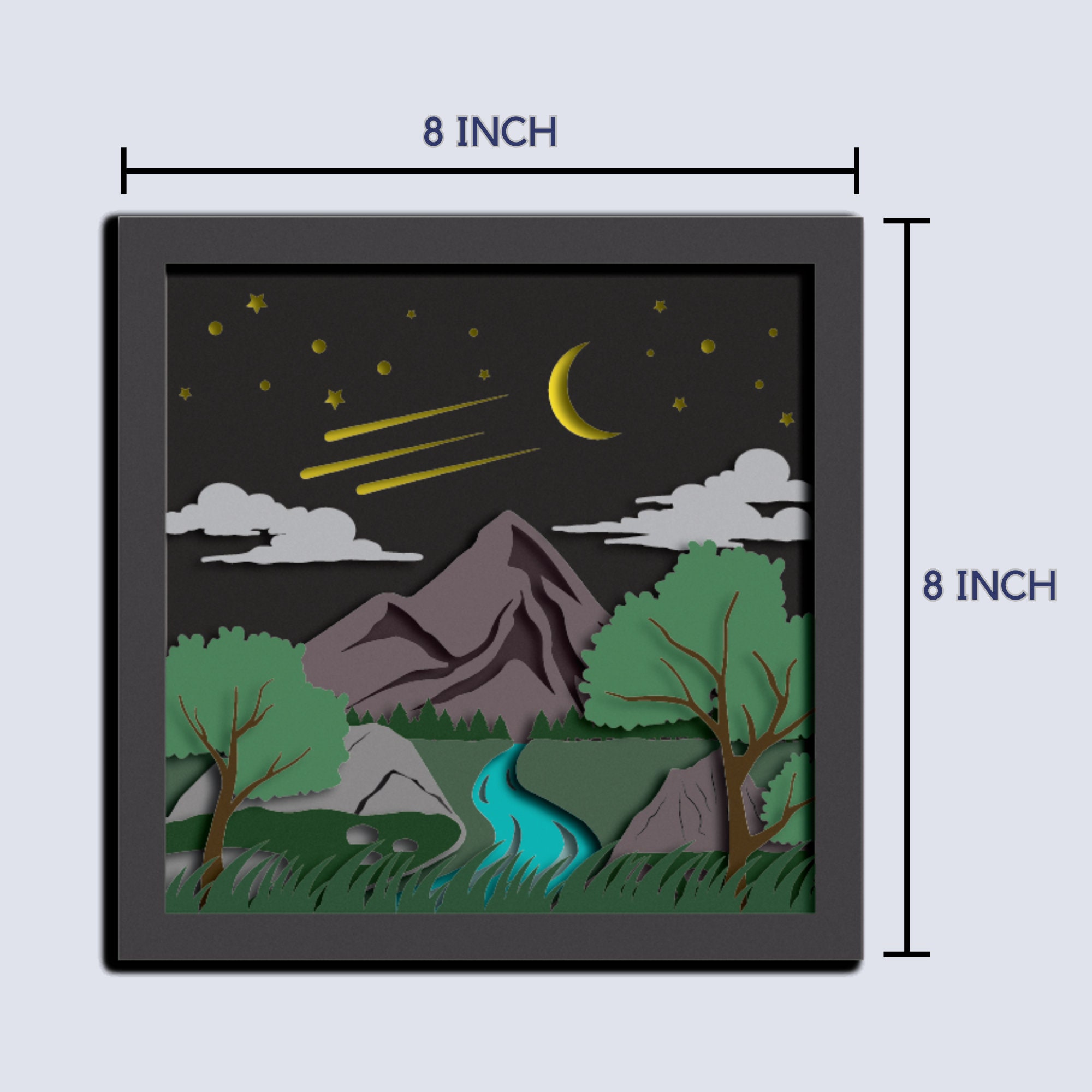 3D Shadow Box Multilayer SVG, Shadow Box, Paper Model, Paper Crafts ...