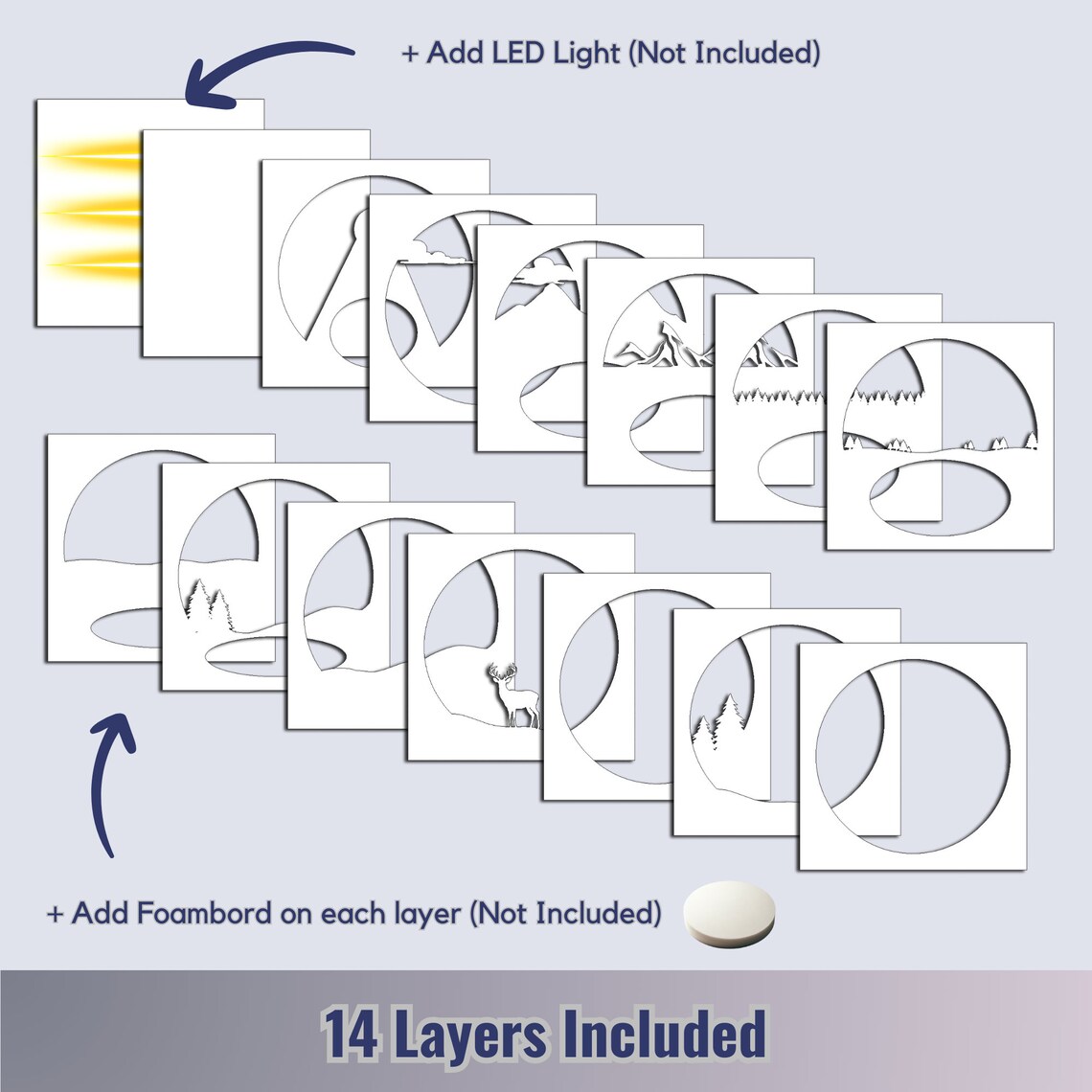 3D Light Box Layered Paper Art, Light Box, Shadow Box, Multilayer SVG ...