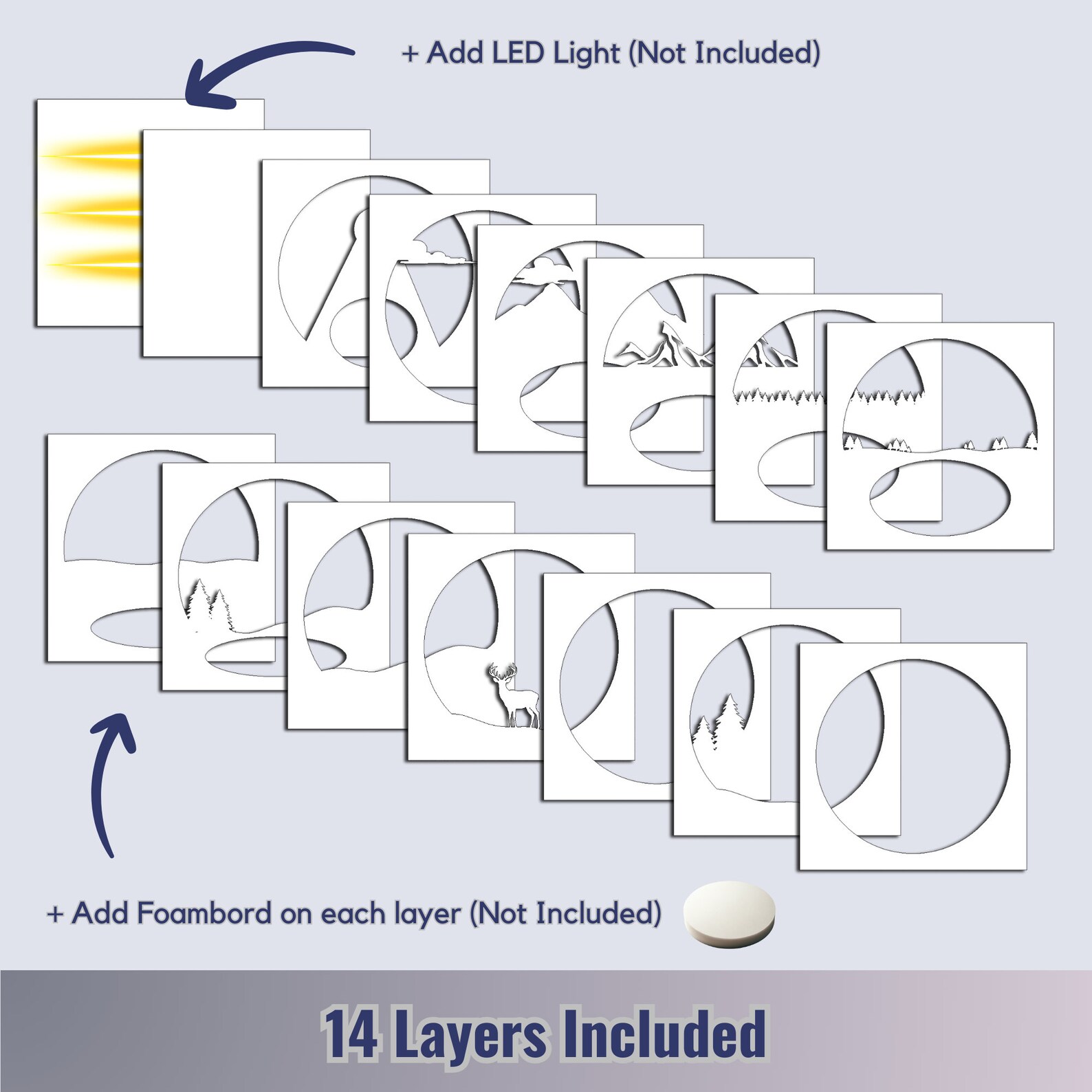 3D Light Box - Layered Paper Art, Light Box, Shadow Box, Multilayer SVG ...