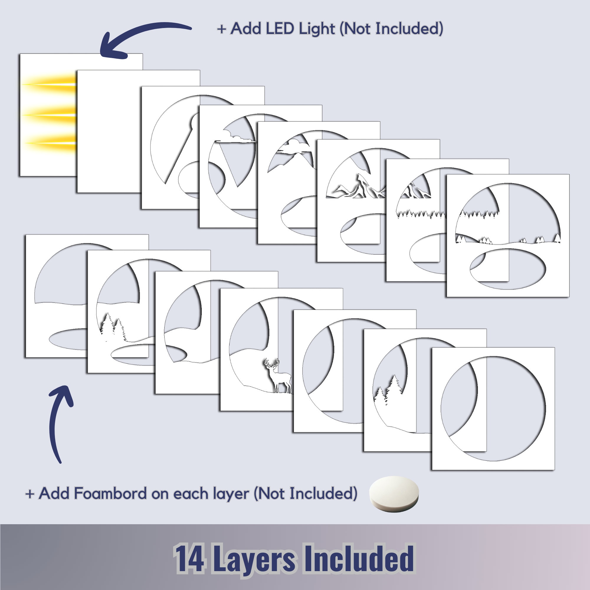 3D Light Box Layered Paper Art, Light Box, Shadow Box, Multilayer SVG ...