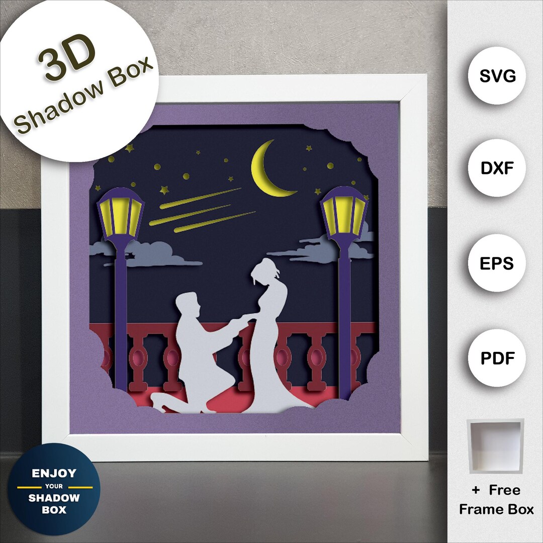 3D Shadow Box, Paper Crafts Cricut, SVG Cardstock Template, Layered ...