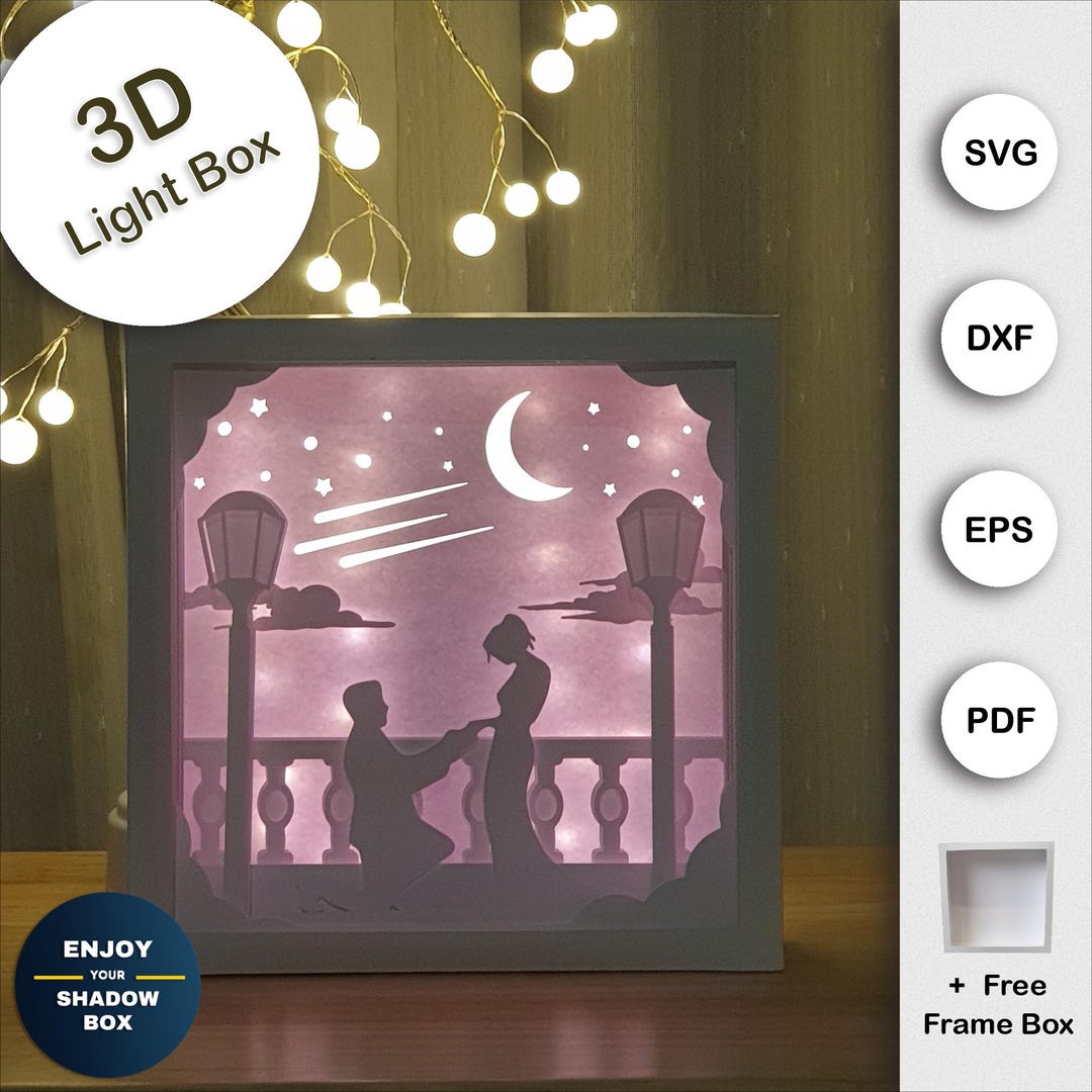 3D Light Box SVG - Paper Lantern, Shadow Box, Layered Paper Art ...
