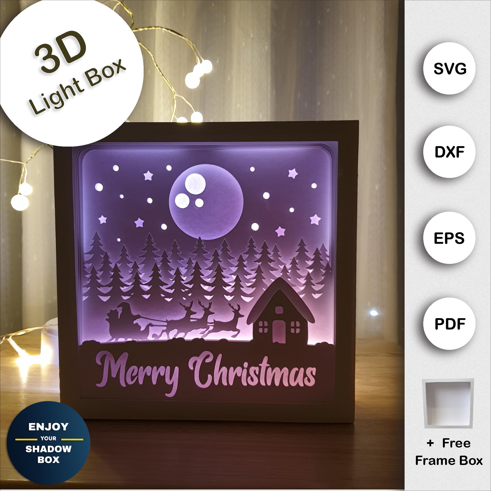 Christmas Paper Shadow Box SVG for Cricut | Festive Holiday 3D Layered ...