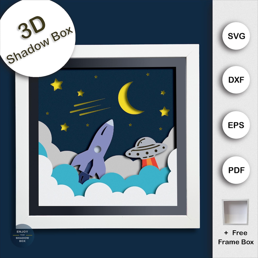3D Space Shadow Box SVG for Cricut and Silhouette, Multilayer Paper ...