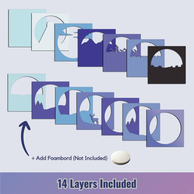 3D Shadow Box, Paper Crafts for Cricut, SVG Cardstock Template, Paper ...