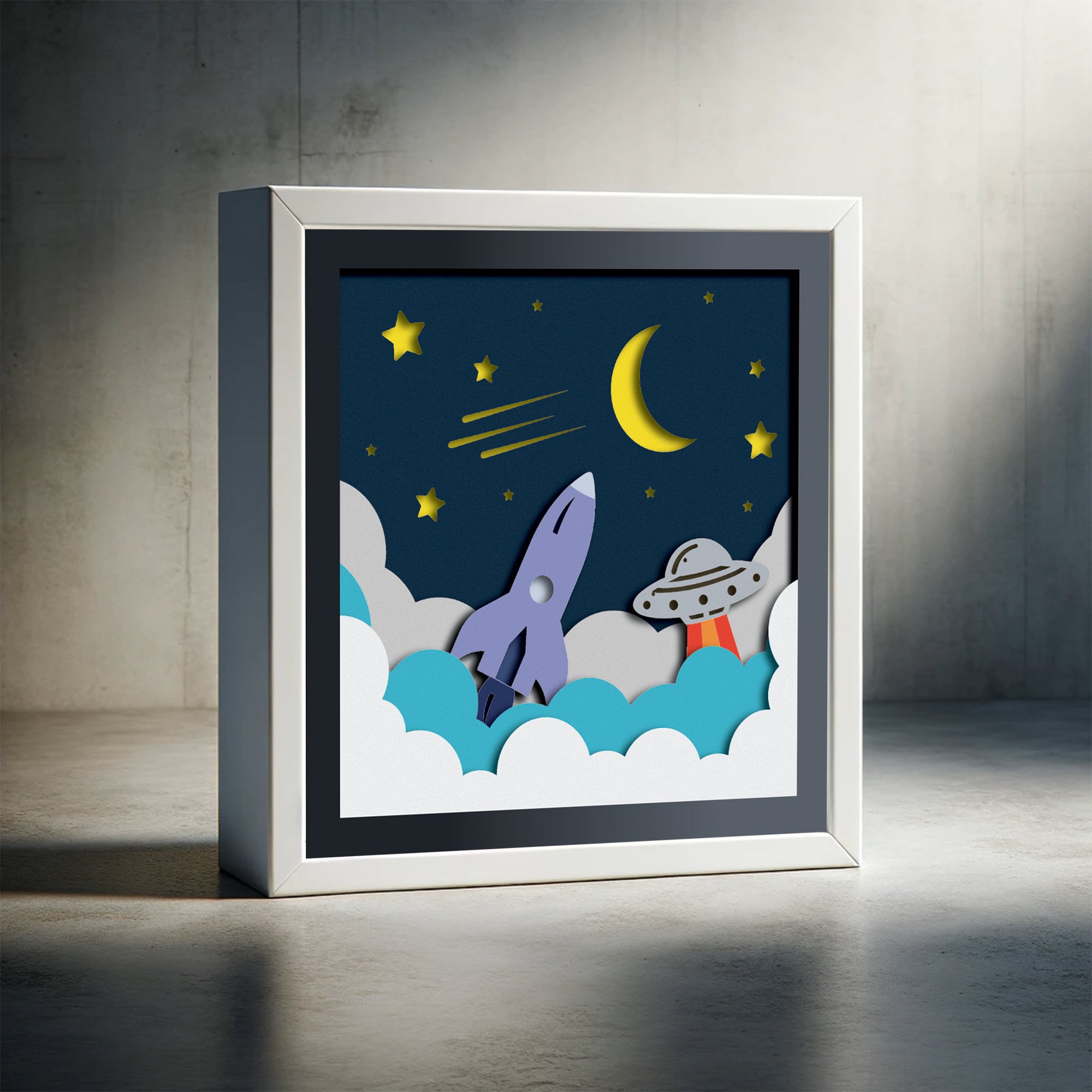 3D Shadow Box, Paper Crafts, Multilayer SVG, Card Box Model, SVG ...