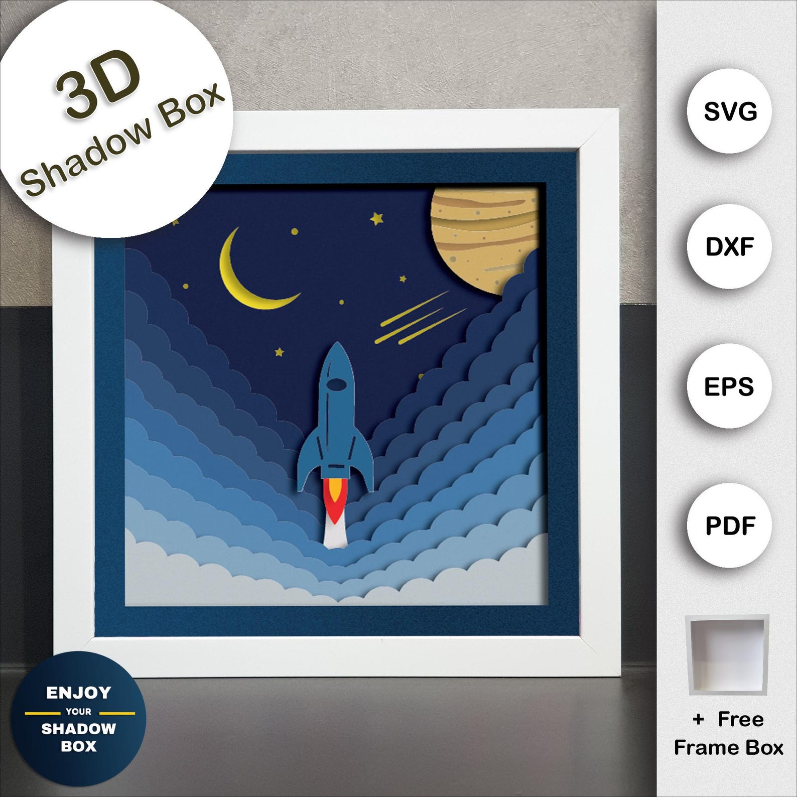 3D Shadow Box, Paper Craft, Layered Svg, Card Box Model, Paper Lantern ...
