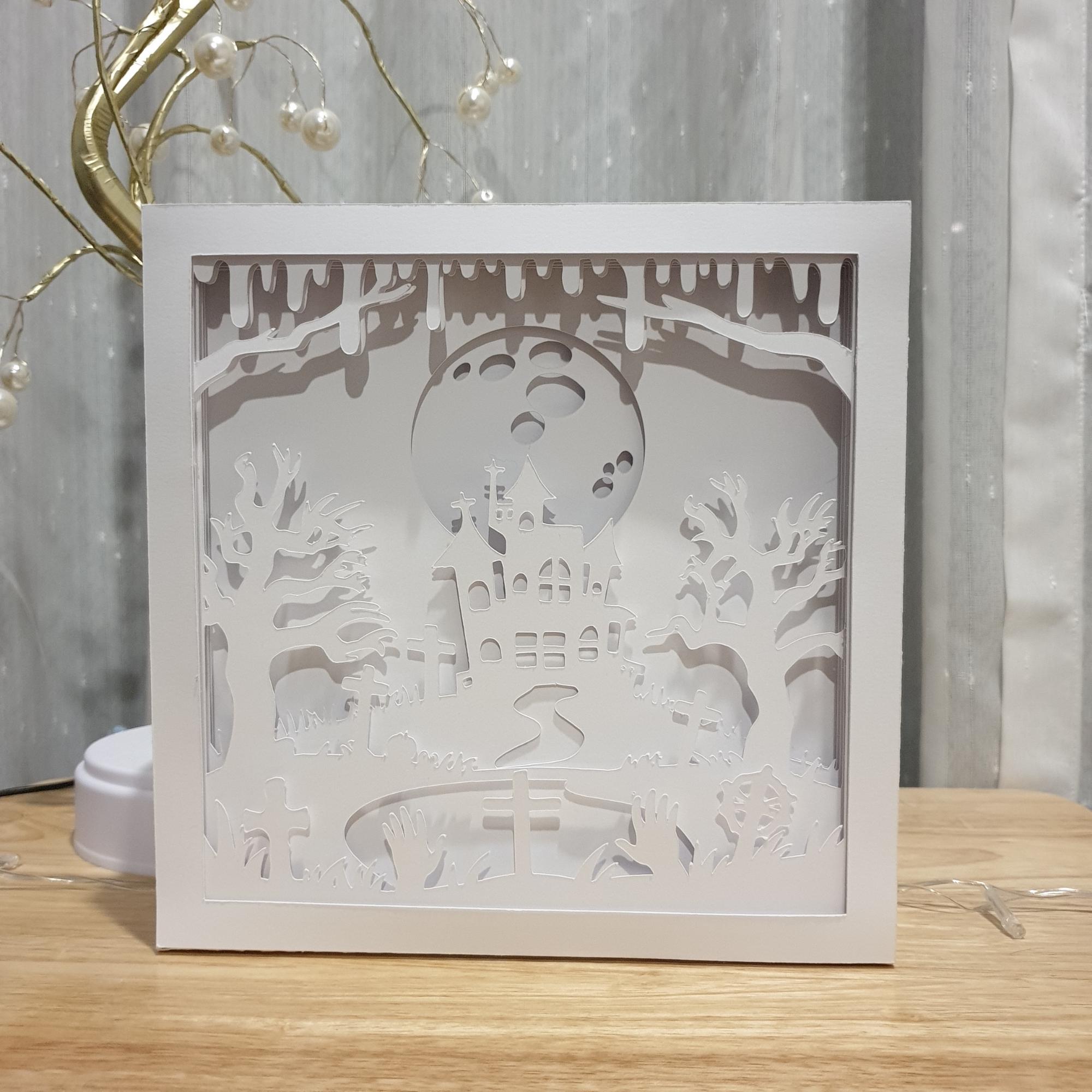 Halloween 3D Shadow Box SVG, Ghost Shadow Box, Bat Shadow Box Halloween ...