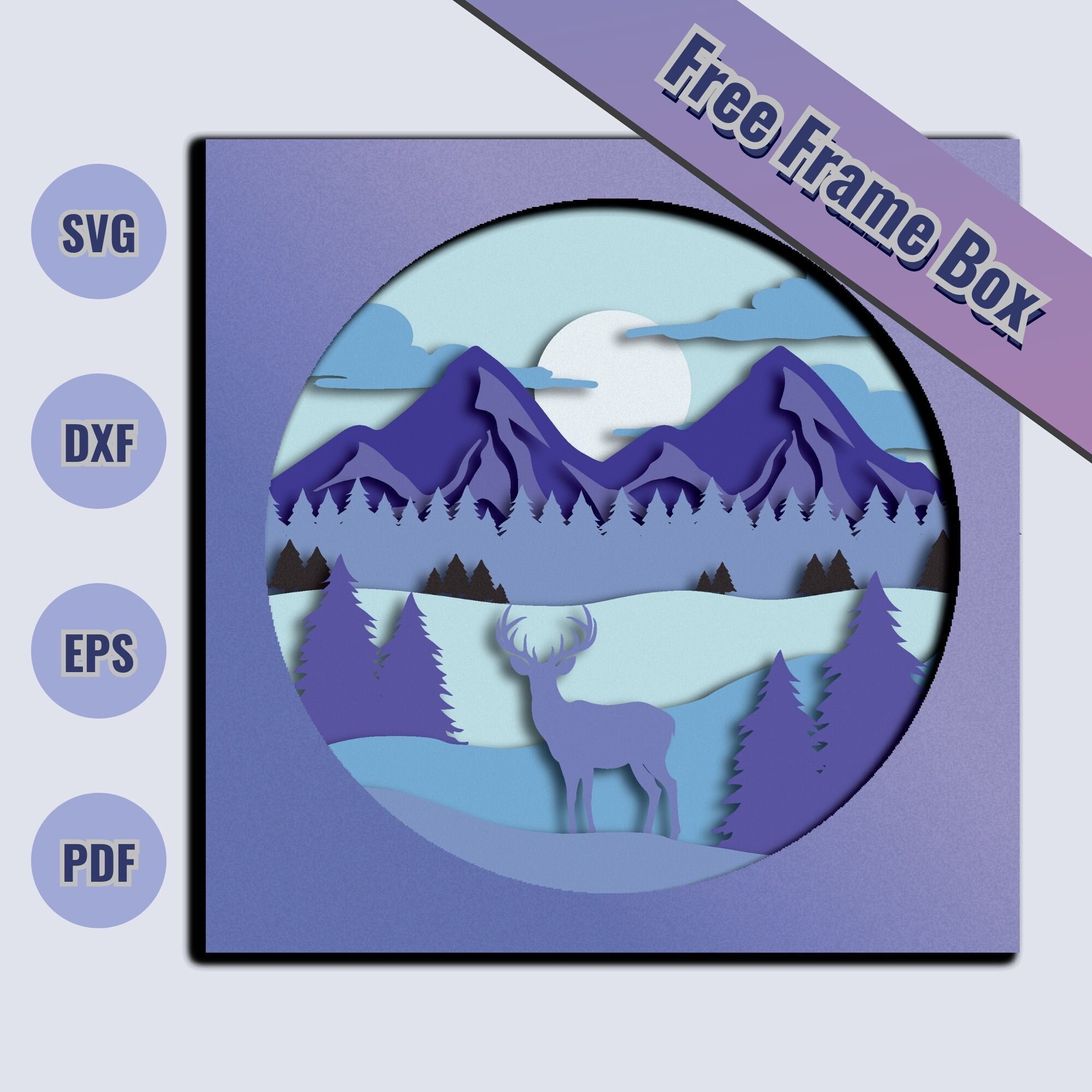 3D Shadow Box Paper Crafts Project for Cricut, SVG Cardstock Template ...