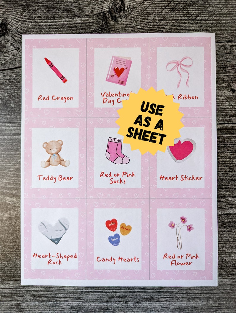 Valentines Day Scavenger Hunt for Kids PRINTABLE, Valentines Game ...