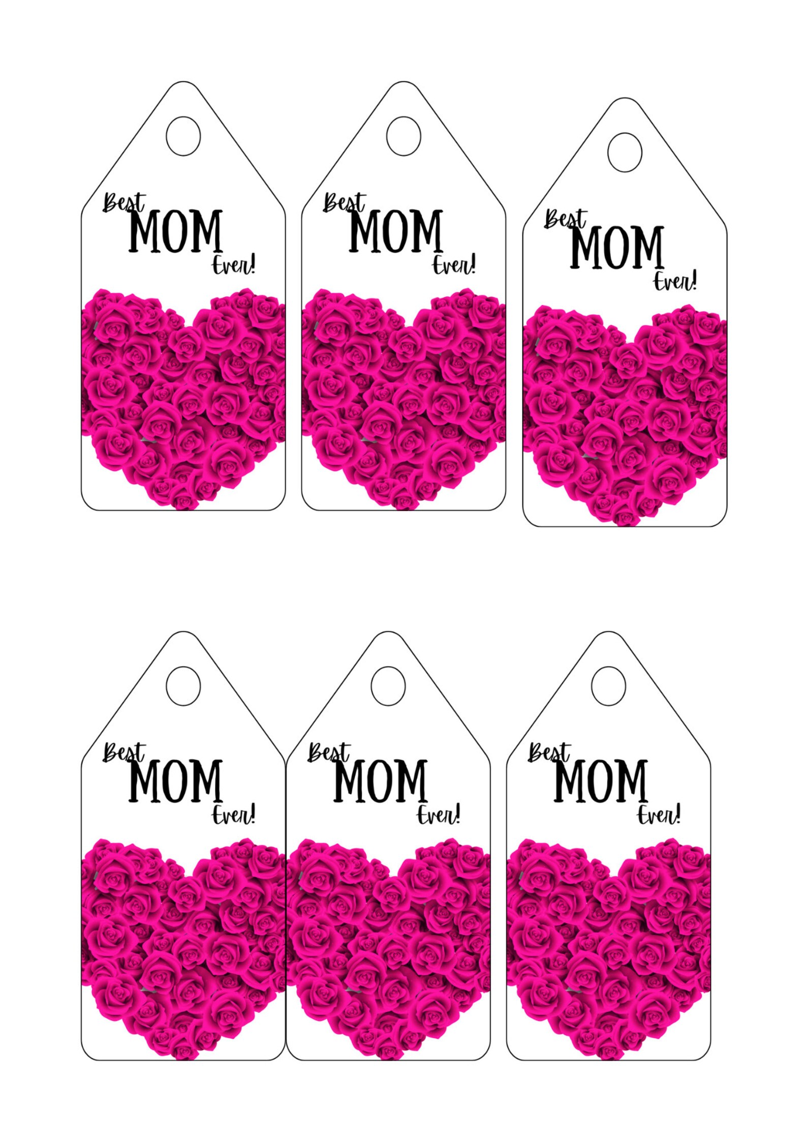 Mothers Day Gift Tag Printable Minimalist Tags for Mom I Love You Mom ...
