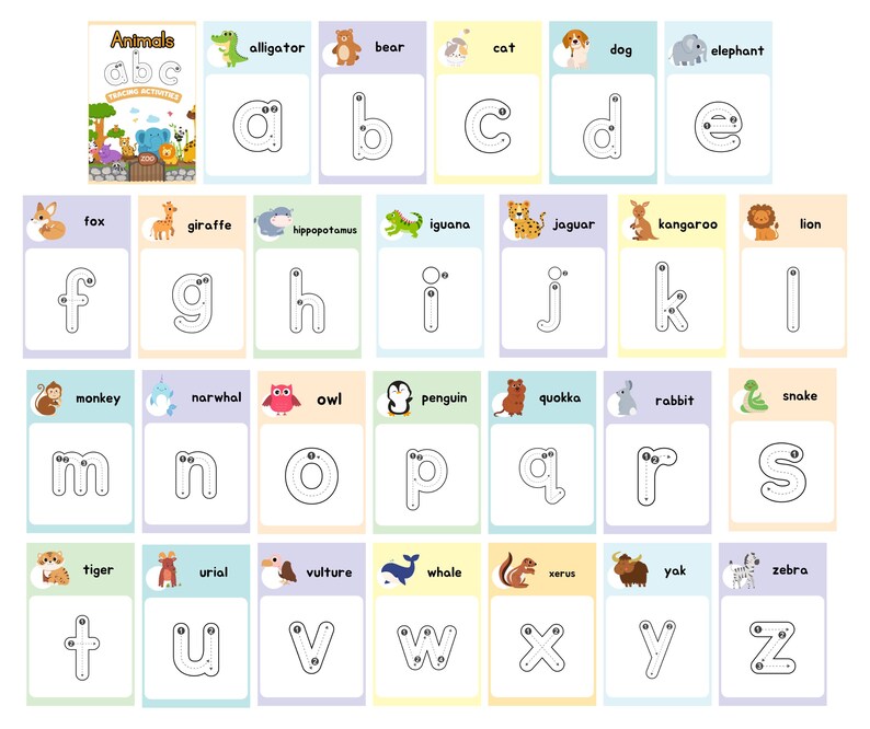 Alphabet Tracing Worksheets for Kids, Printable Tracing Workbook ...